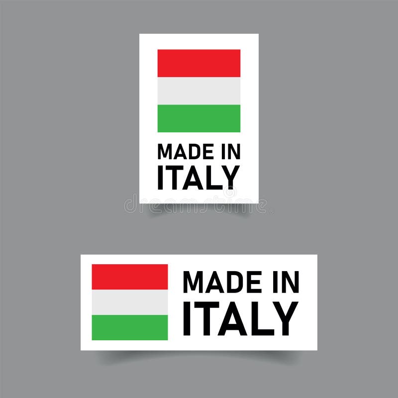 Made in Italy Label Set Flag Stock Illustration - Illustration of italy ...