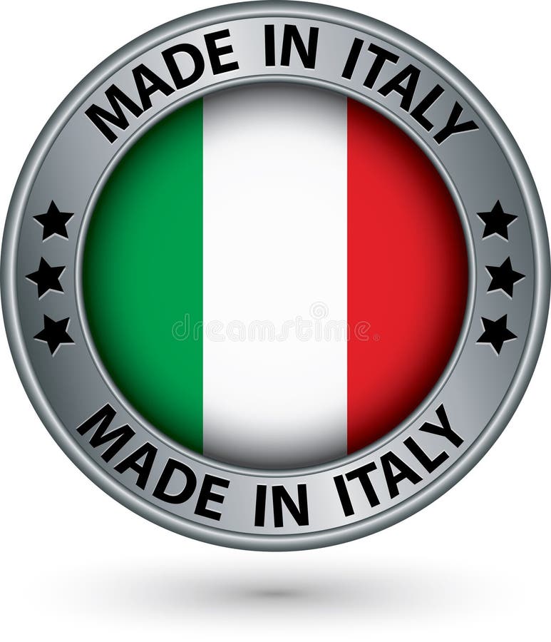 Made in Italy Silver Label with Flag, Vector Illustration Stock Vector ...