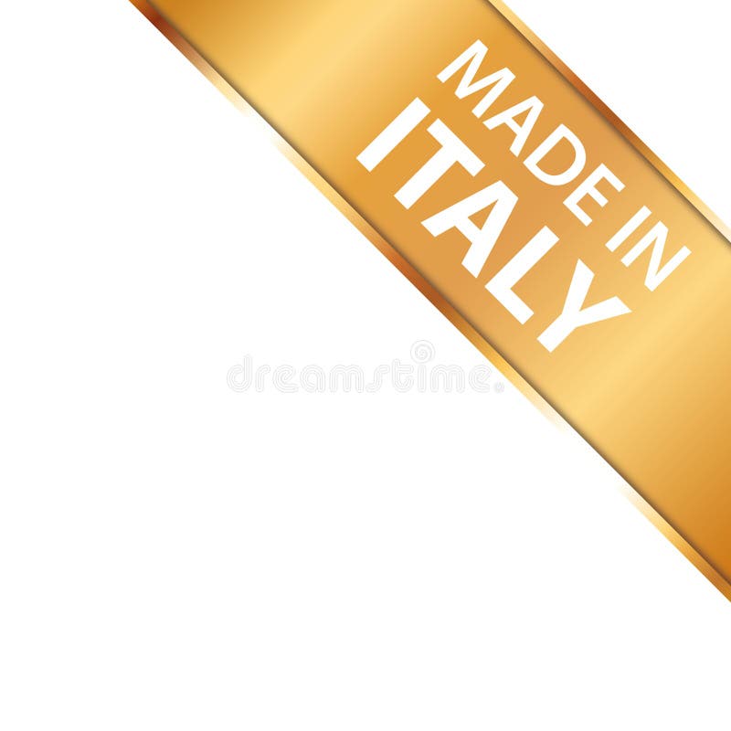 MADE in ITALY - Vector Illustration of Gold Corner Ribbon Banner with ...