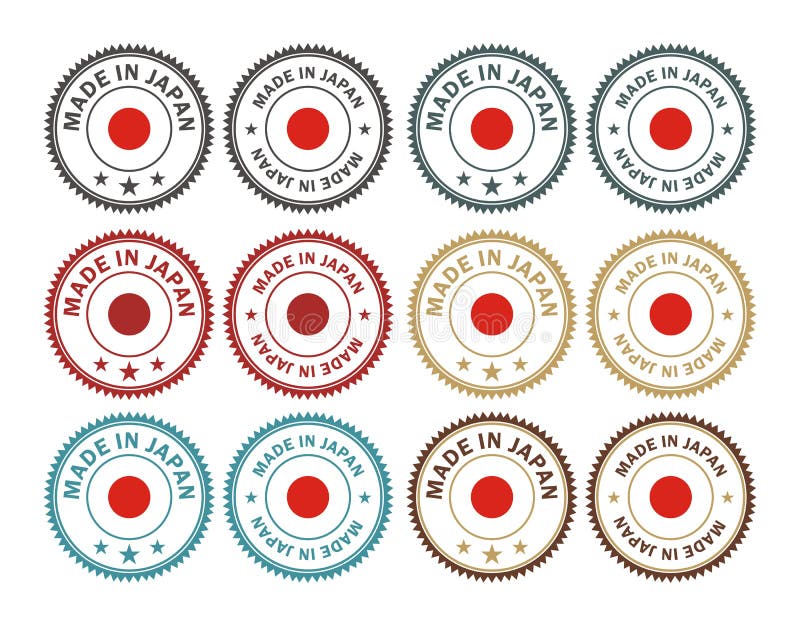 Made in japan - badge sets stock vector. Illustration of button - 50312896