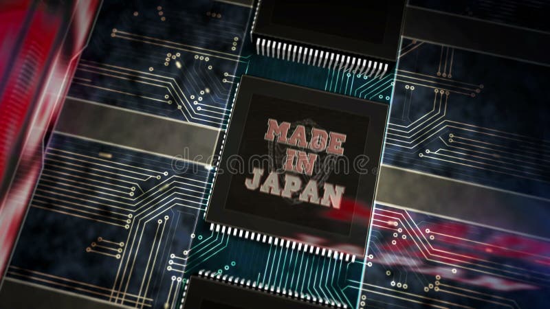 Made in Japan Symbols Loop Cyber Concept Stock Video - Video of export ...