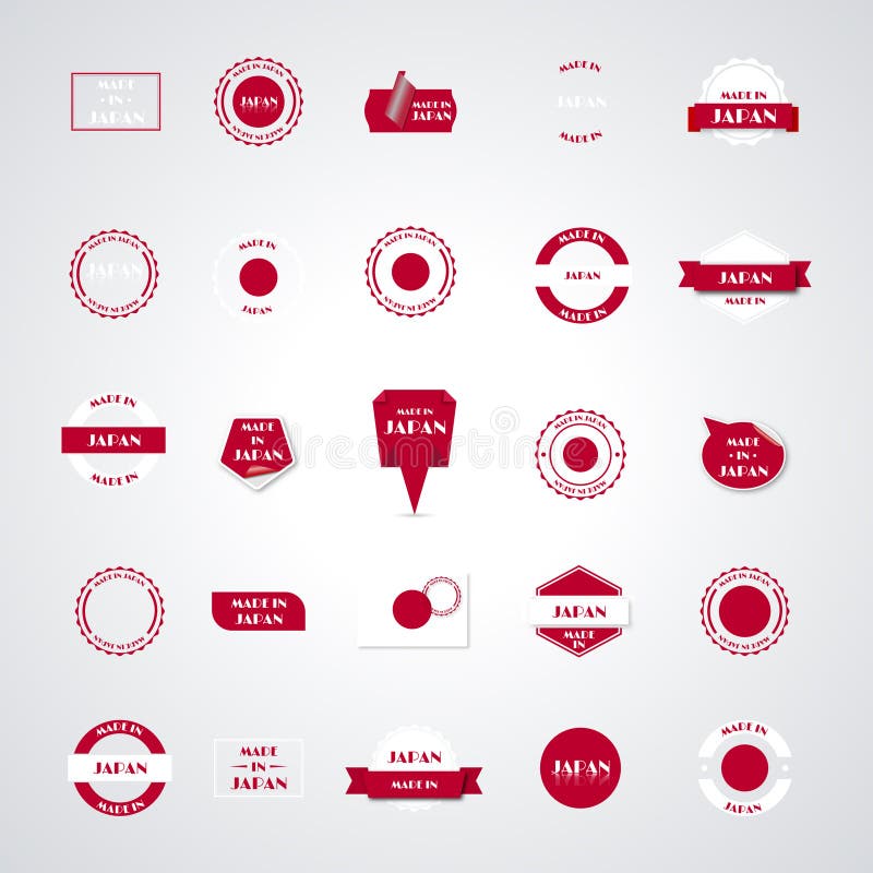 Made in Japan Label Big Set, Vector Illustration Stock Vector ...