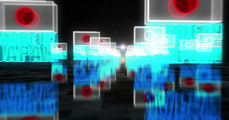 Made in Japan Symbols Loop Cyber Concept Stock Footage - Video of ...