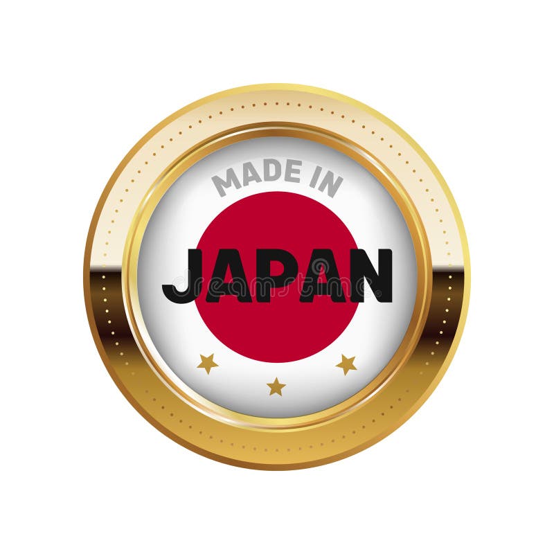 Vector Gold Sticker Made in Japan with National Flag Stock Vector ...