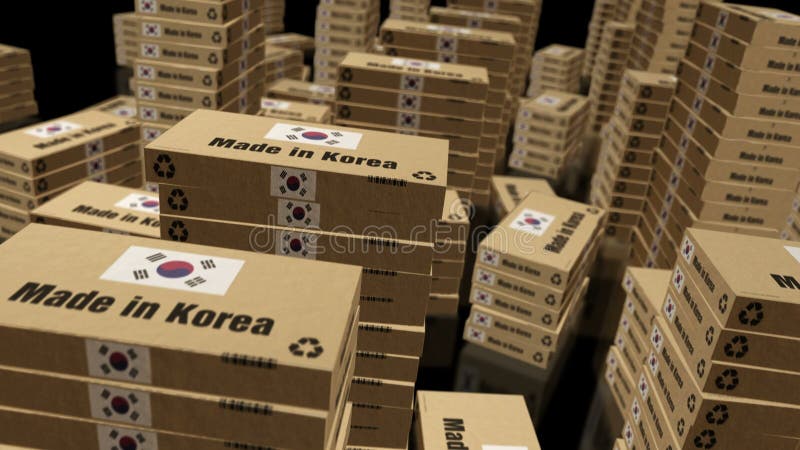 Made in Korea Box Pack Production Stock Video - Video of label, south ...
