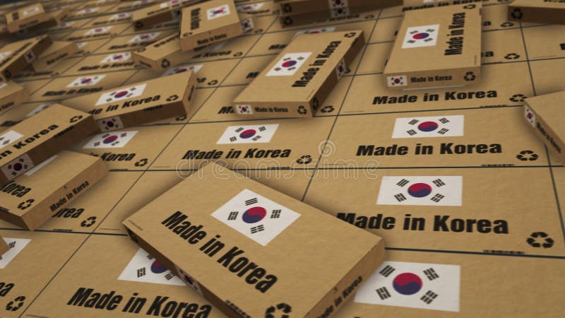 Made in Korea Box Pack Production Loopable Seamless Stock Footage ...