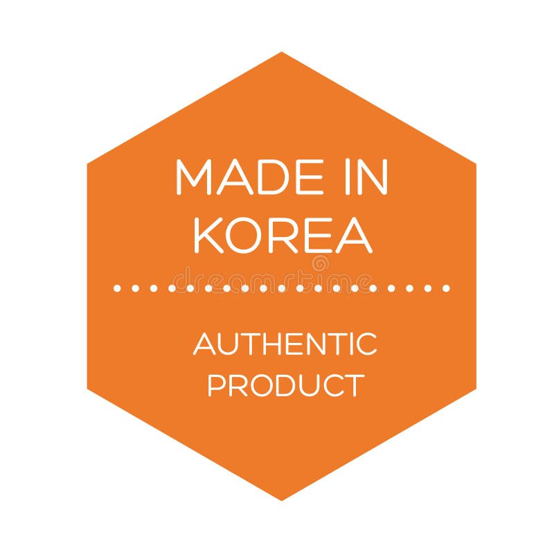 Made in Korea Label Icon with Red Color Emblem on the White Background ...