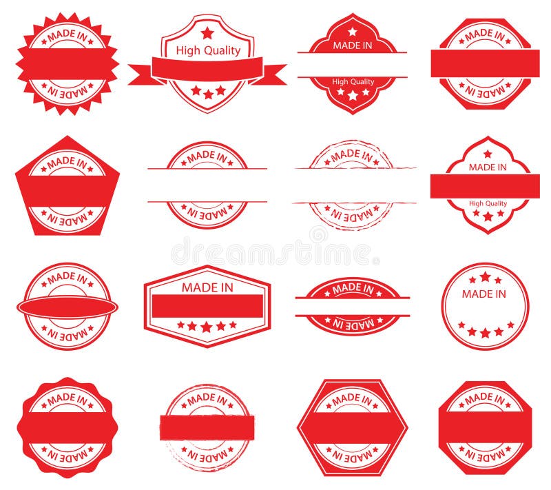 Made Label Set 01 Stock Illustrations – 6 Made Label Set 01 Stock ...