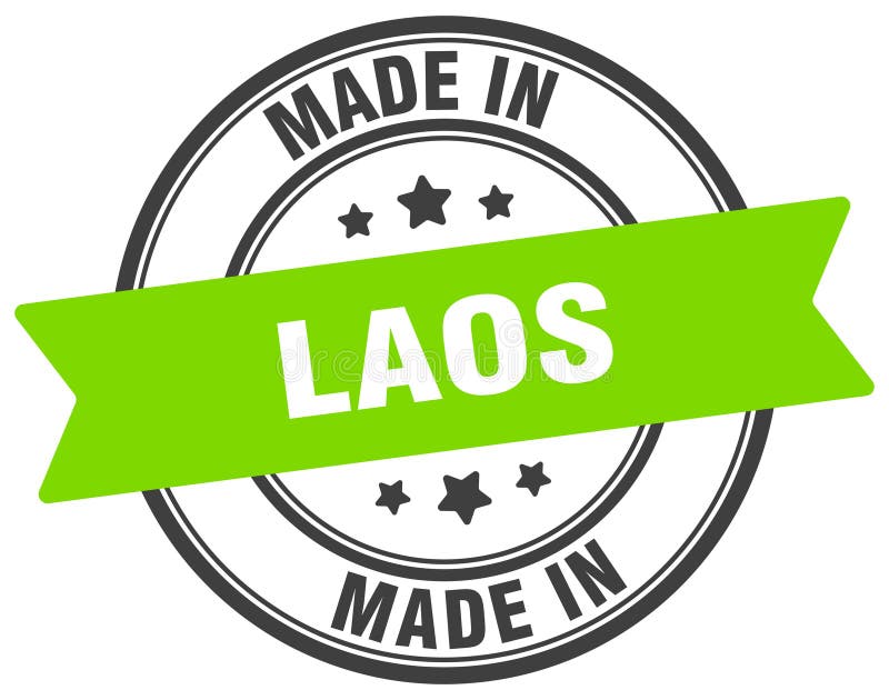 Made in Laos Round Sign. Made in Laos Stamp Stock Vector - Illustration ...