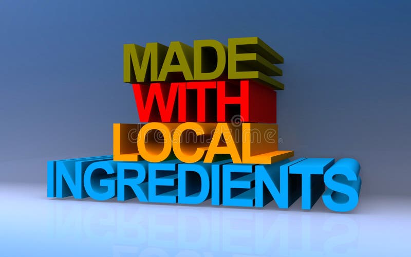 Made with Local Ingredients on Blue Stock Illustration - Illustration ...