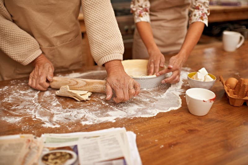 Made with Love...a Cropped View of Hands Working the Dough while Baking ...