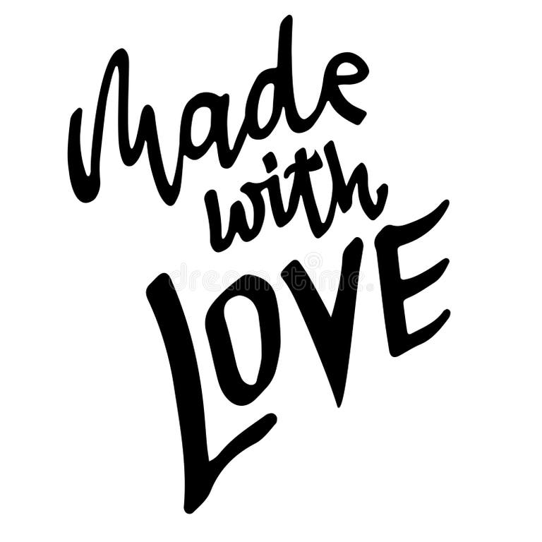 Made with Love. Hand Drawn Modern Lettering Stock Vector - Illustration ...