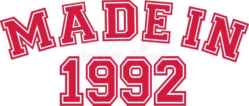 1992 Year college font stock illustration. Illustration of 1992 - 107152717