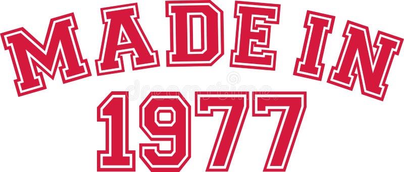 MADE in 1977. Lettering of the Year of Birth or a Special Event for ...