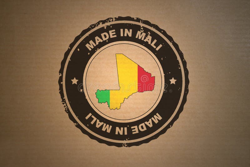 Made in Mali Stamped on a Brown Paper Stock Illustration - Illustration ...