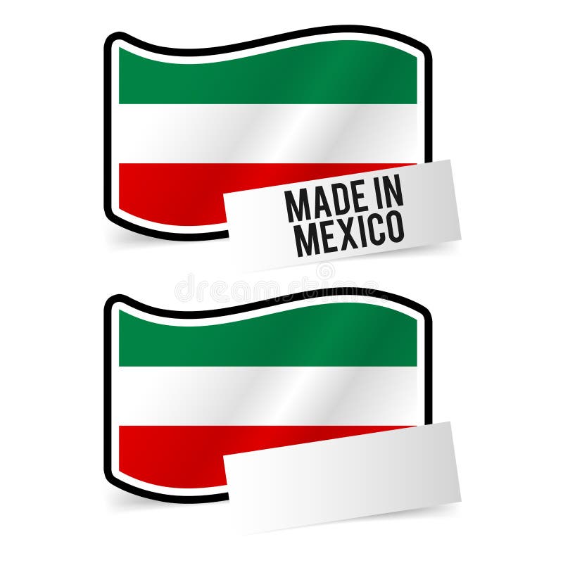 Made in Mexico Flag and White Empty Paper Stock Illustration ...