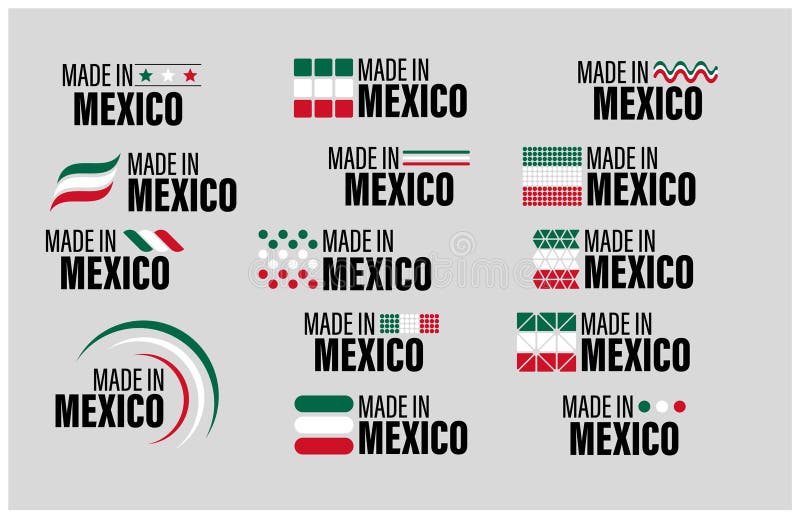 Made in Mexico Graphic and Label Set Stock Vector - Illustration of ...