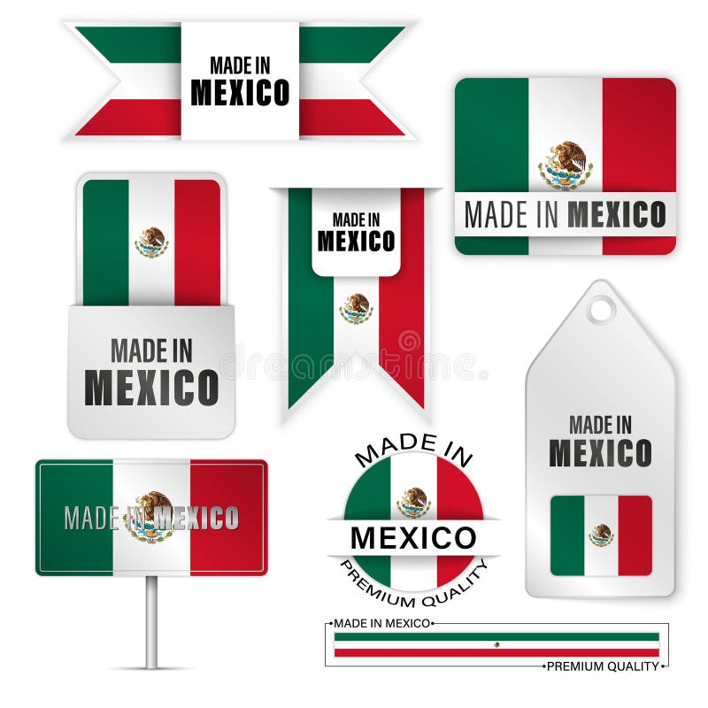 Made in Mexico Graphics and Labels Set Stock Vector - Illustration of ...