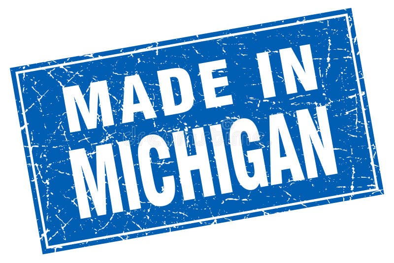 Made in Michigan State USA Quality Original Stamp Map. Design Vector ...