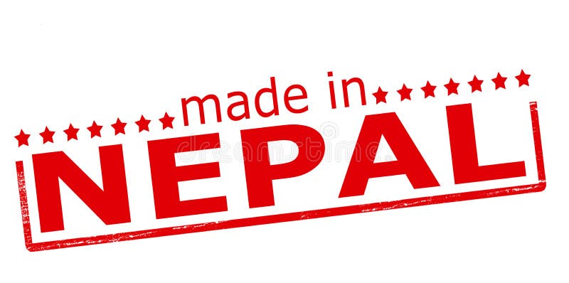 Made in Nepal - Set of Labels, Stamps, Badges, with the Nepal Map and ...