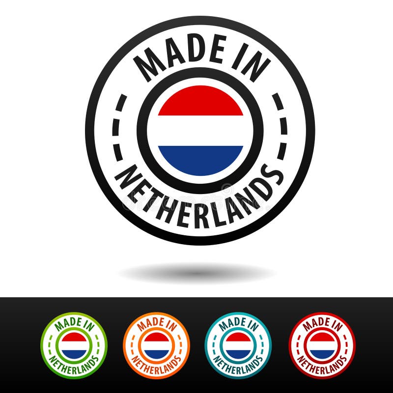 Made in Netherlands Badges with Netherland Flag Stock Illustration ...