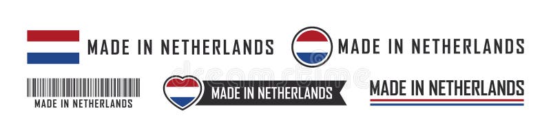 Made in Netherlands Logo or Labels. Netherlands Product Emblems Stock ...