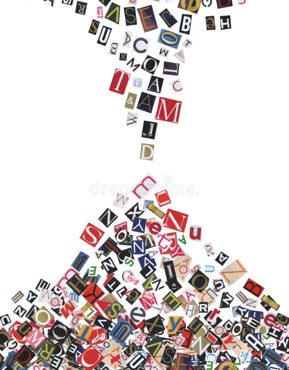 Made of newspaper letters stock illustration. Illustration of alphabet ...