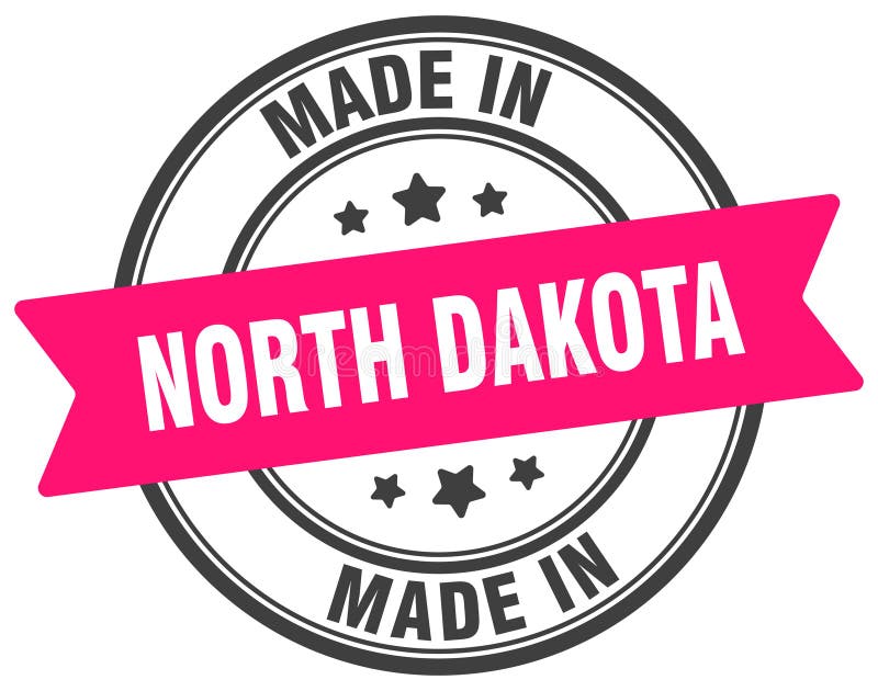 Made in North Dakota Round Sign. Made in North Dakota Stamp Stock Vector - Illustration of badge ...