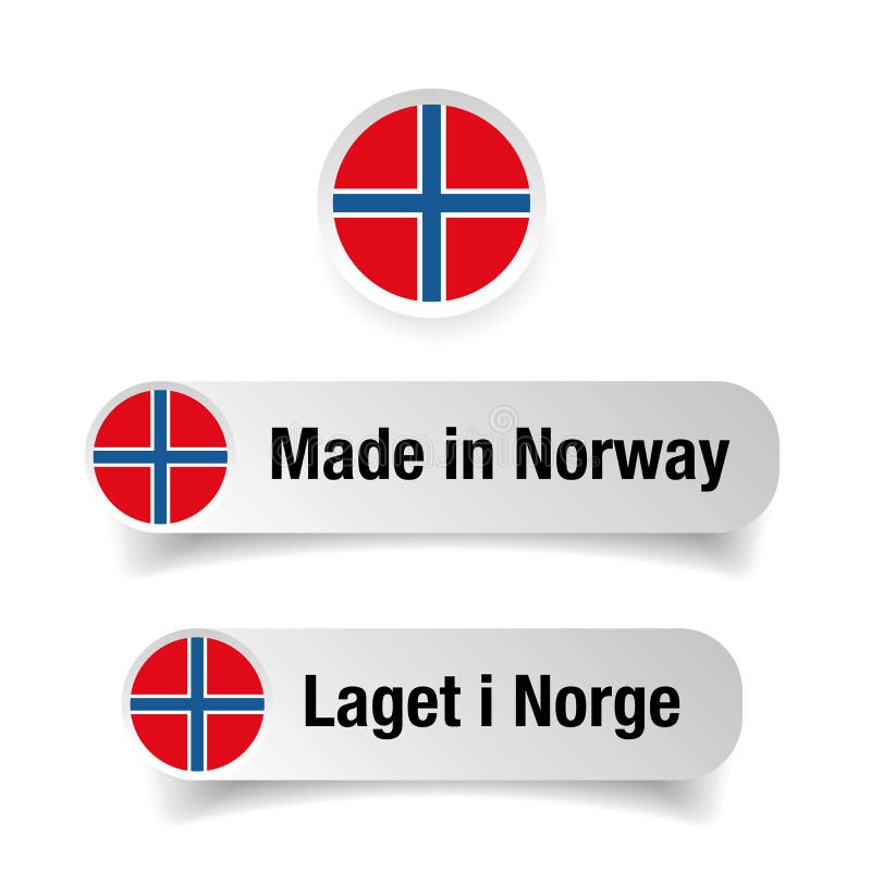 Made in Norway label set stock vector. Illustration of export - 131074315