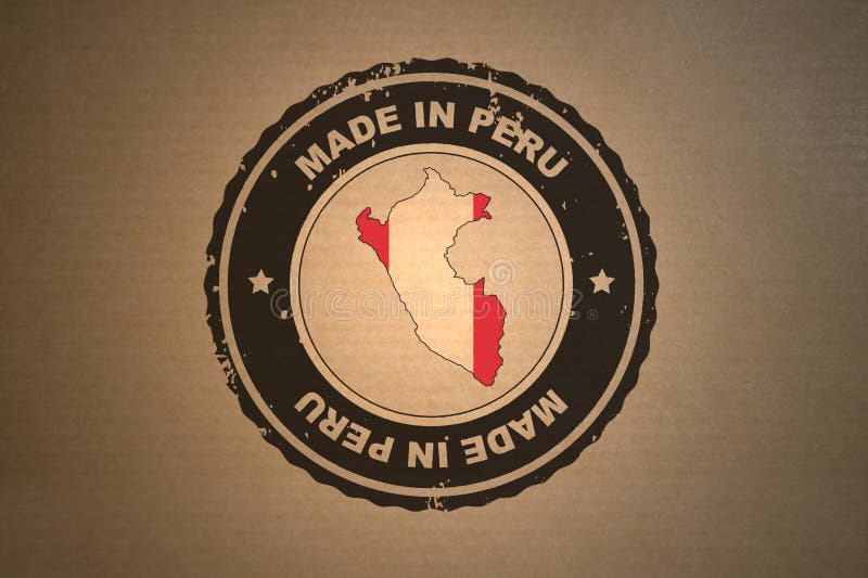 Made in Peru Stamped on a Brown Paper Stock Illustration - Illustration ...