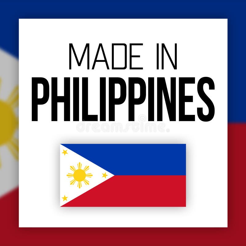 Made in Philippines Label Illustration with National Flag Stock ...