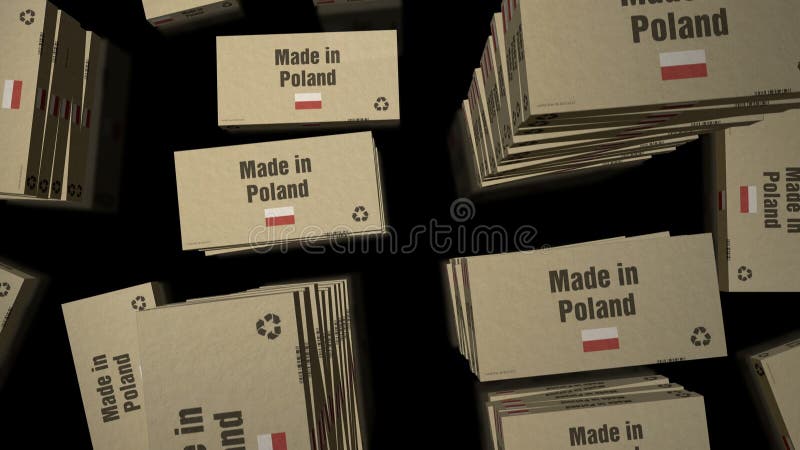 Made in Poland Box Pack Production Loop Stock Video - Video of delivery ...