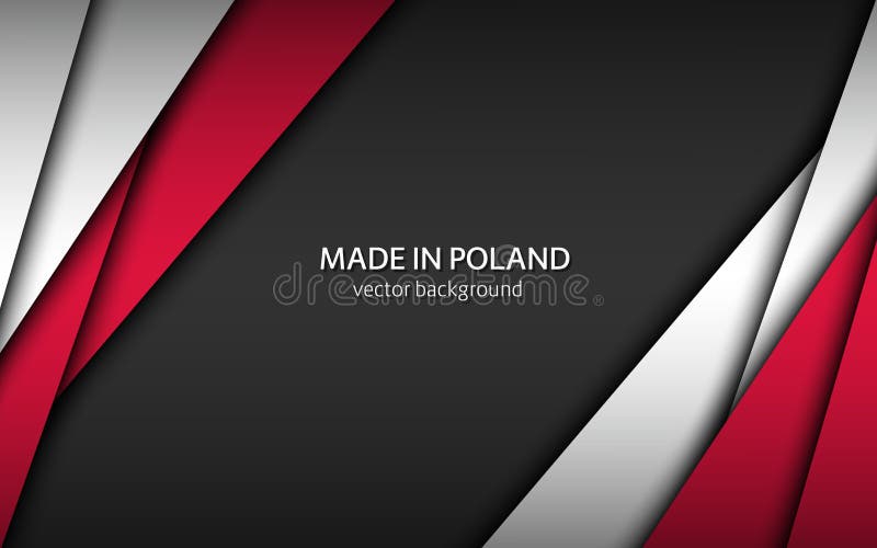 Made in Poland, Modern Vector Background with Polish Colors, Overlayed ...
