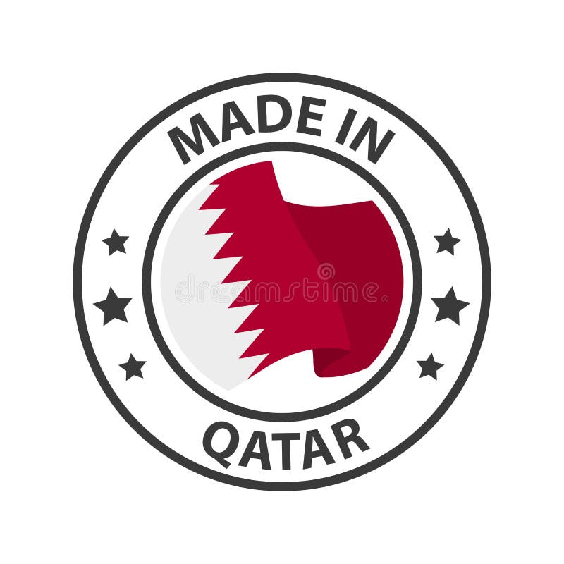 Made in Qatar Icon. Stamp Sticker. Vector Illustration Stock Vector ...