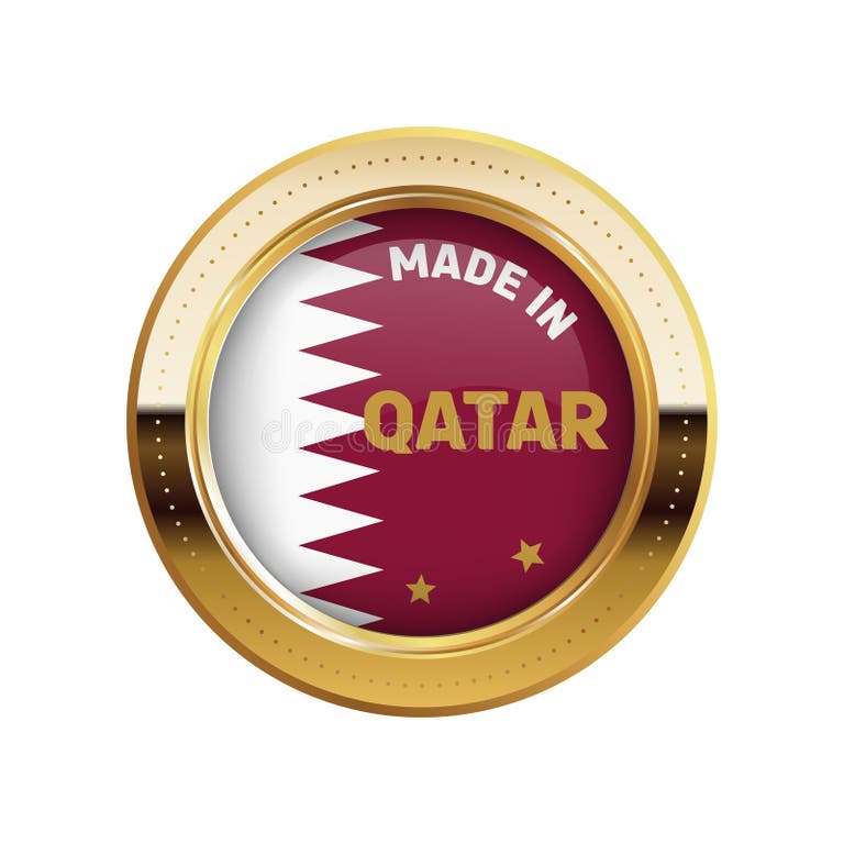 Vector Gold Sticker Made in Qatar Stock Vector - Illustration of ...