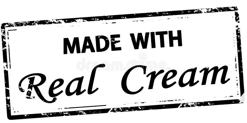 Black Stamp Made with Real Cream Stock Illustration - Illustration of ...