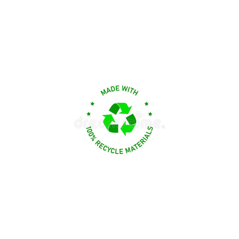 Made with 100 Recyclable Materials Logo, Circular Label Vector Graphics ...