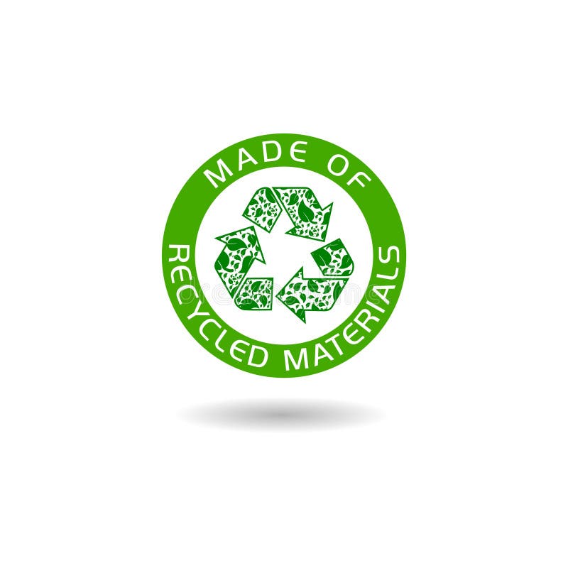Made of Recycled Materials Icon with Shadow Stock Vector - Illustration ...
