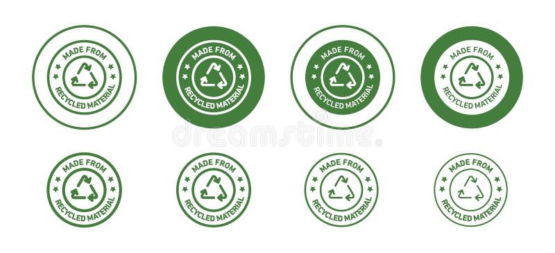 Made from Recycled Materials Icon Vector Set Collection for Web Stock ...