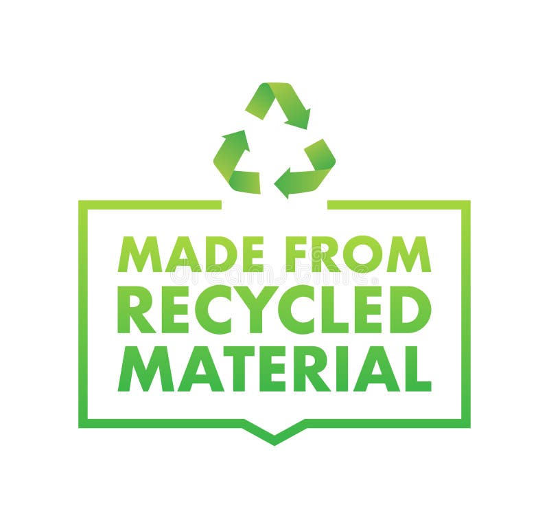 Made with Recycled Materials Sign, Label. Vector Stock Illustration ...