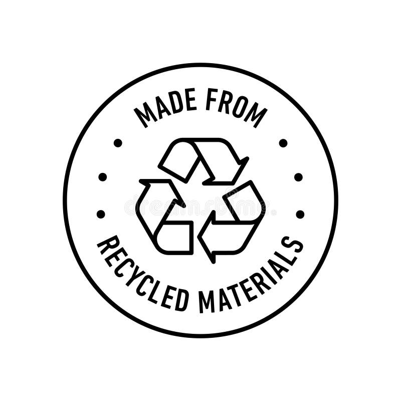 Made with 100 Recycled Materials Vector Icon Logo Badge Stock Vector ...