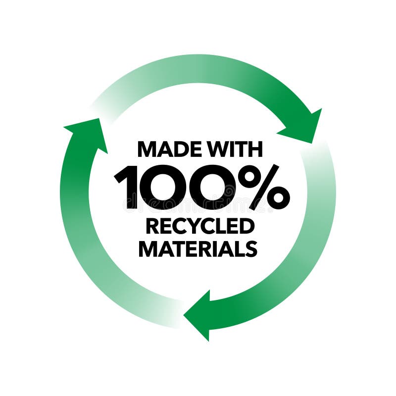 Made with 100 Recycled Materials Vector Icon Logo Badge Stock Vector ...