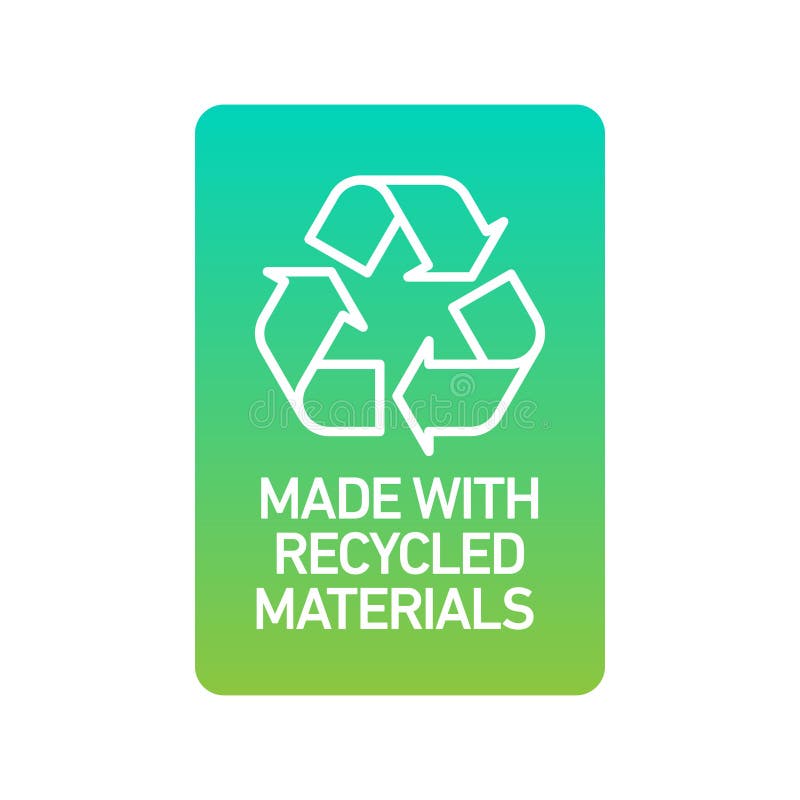 Made with 100 Recycled Materials Vector Icon Logo Badge Stock Vector ...