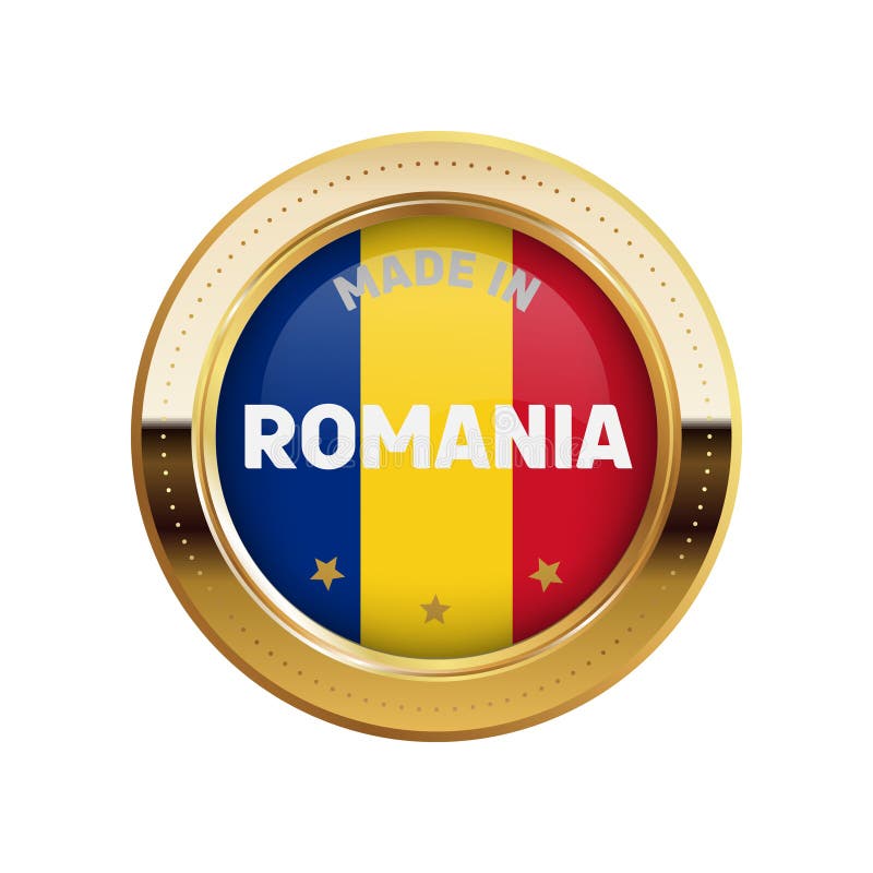 Vector Gold Sticker Made in Romania Stock Vector - Illustration of ...