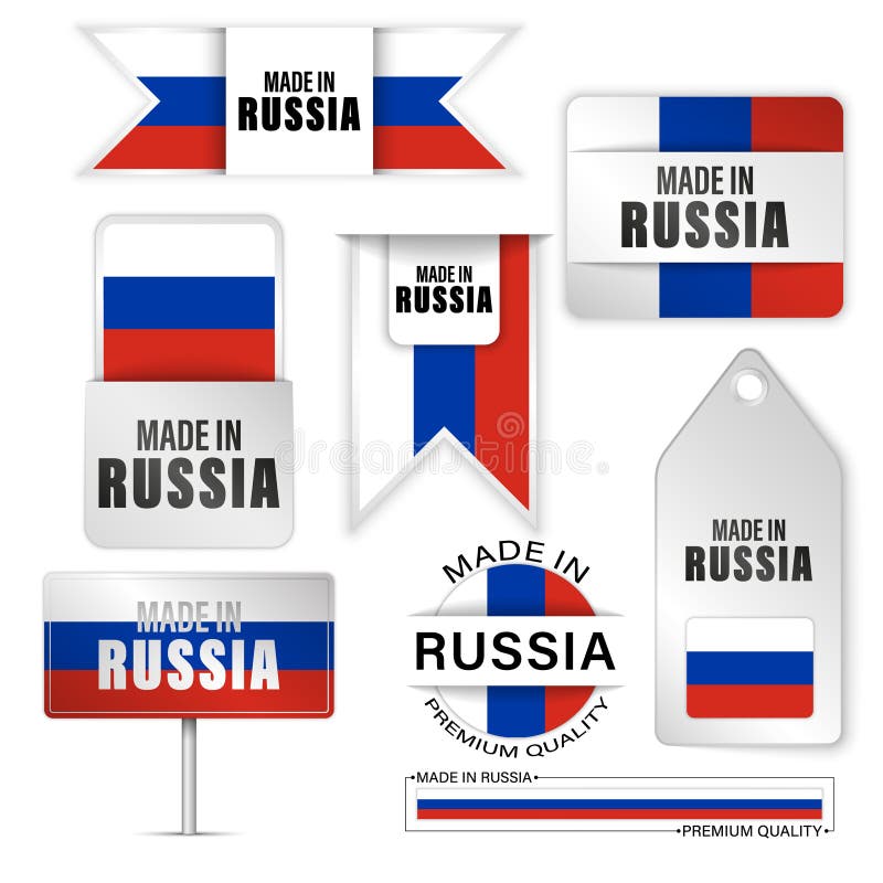 Made in Russia Graphics and Labels Set Stock Vector - Illustration of ...