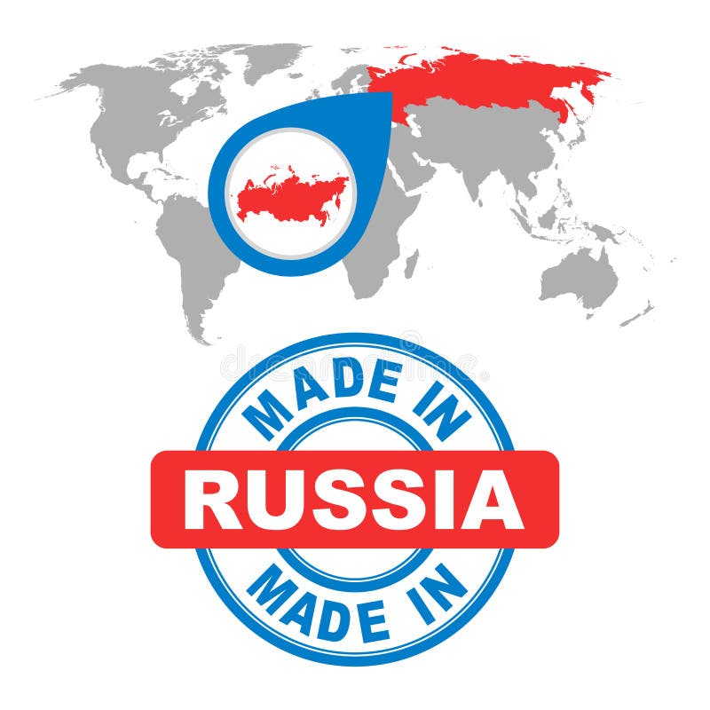 Made in Russia Vector Stamp Stock Illustration - Illustration of ...