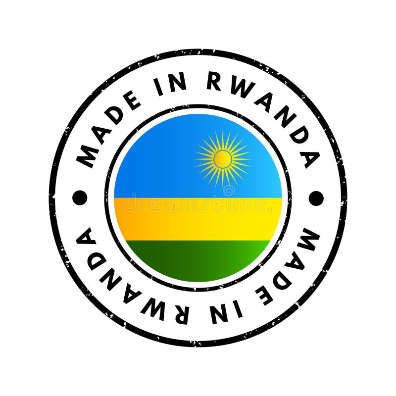 Made in Rwanda Text Emblem Badge, Concept Background Stock Illustration ...