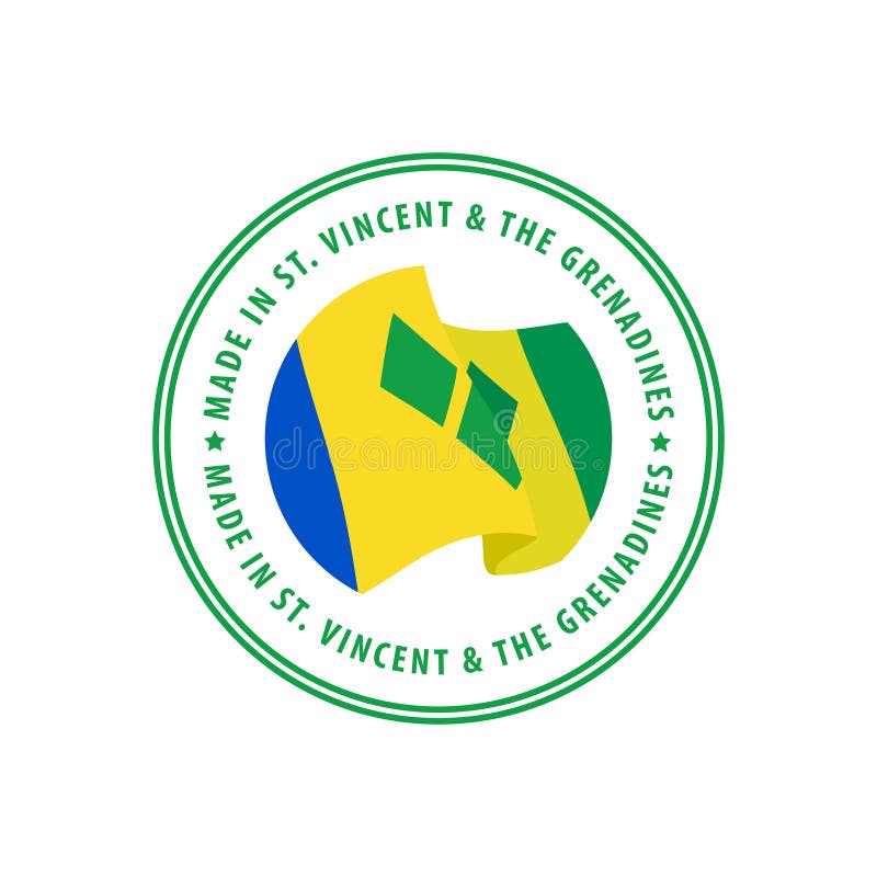 Made in Saint Vincent and the Grenadines Stamp, Sticker. Vector ...
