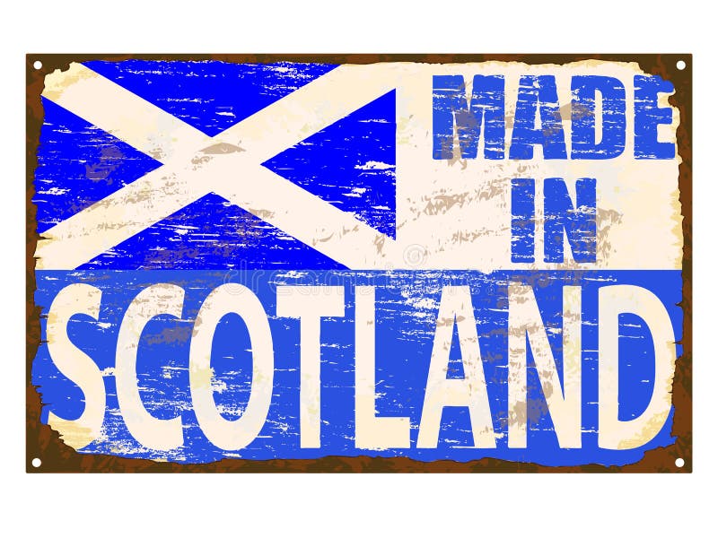 Made in Scotland Enamel Sign Stock Vector - Illustration of metal ...