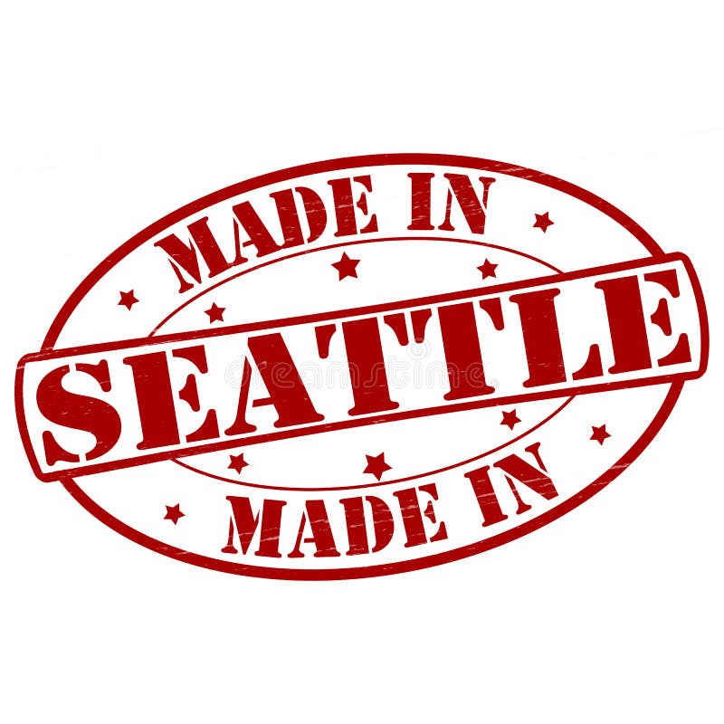 Made in Seattle stock illustration. Illustration of stamp - 109932289